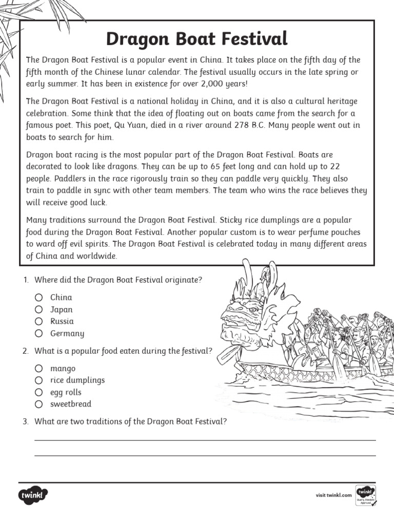 Dragon Boat Festival Overview Worksheet | PDF