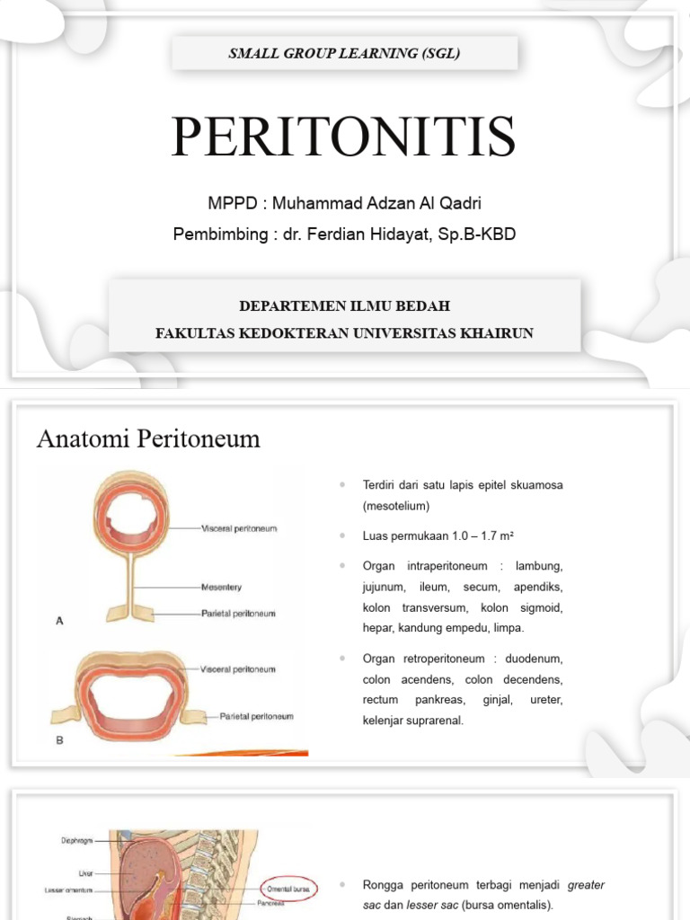 Peritonitis: Definisi dan Penanganan | PDF