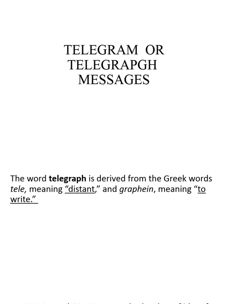 Telegram or Telegrapgh Messages | Download Free PDF | Telegraphy ...