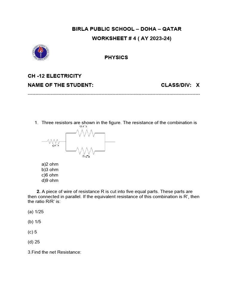 Physics WS 4 | PDF