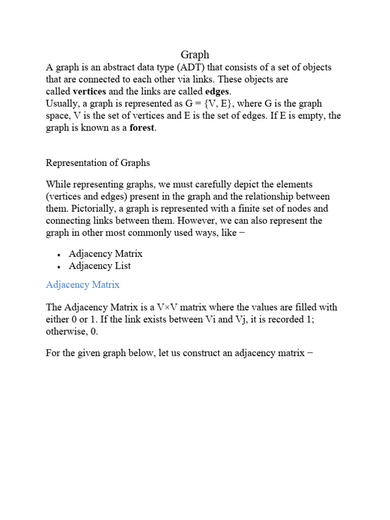 Graph | PDF | Vertex (Graph Theory) | Mathematical Concepts Graph | PDF | Vertex (Graph Theory) | Mathematical Concepts