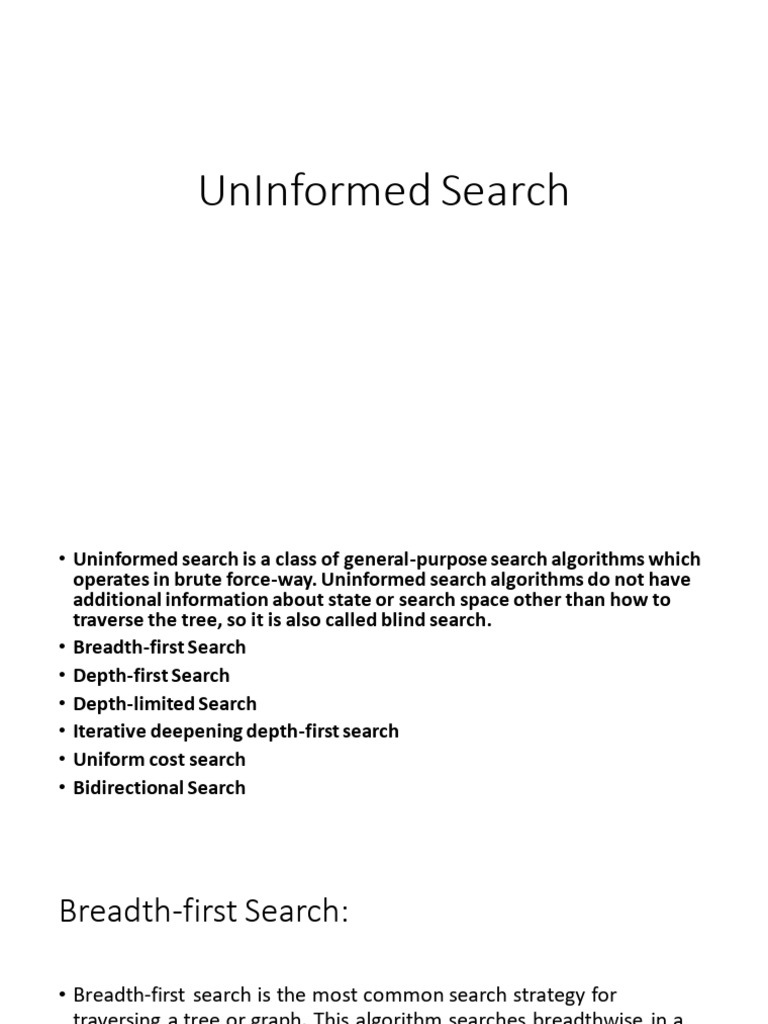 UnInformed Search | PDF | Graph Theory | Mathematical Logic