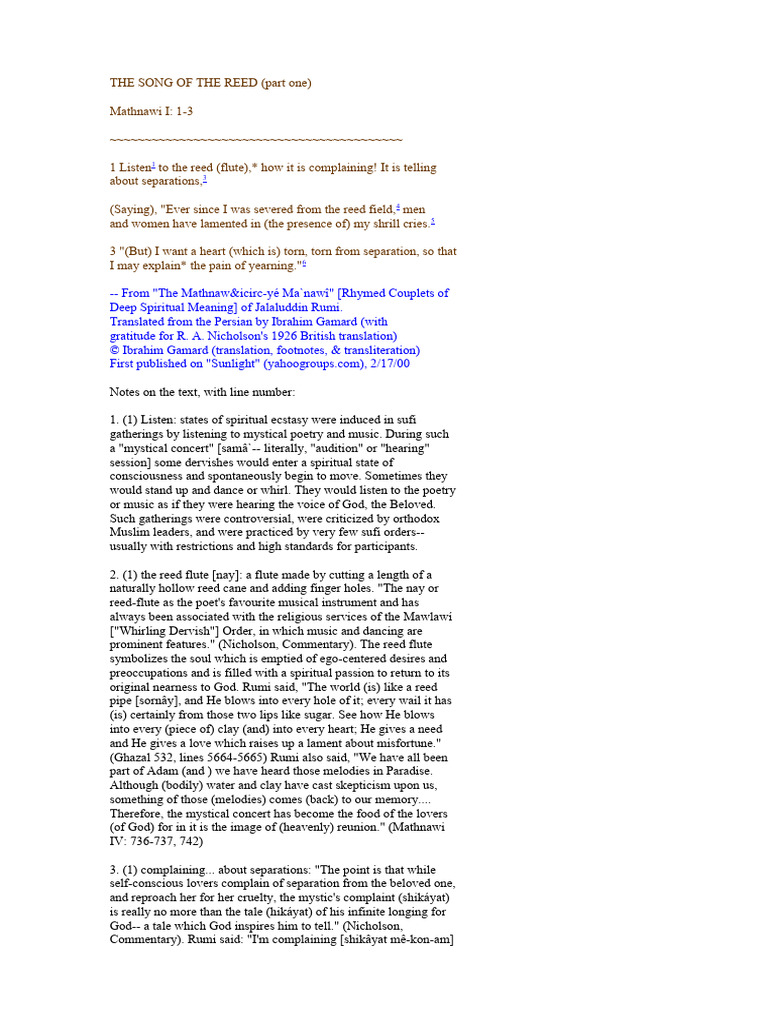 Nicholson Book I THE SONG OF THE REED | PDF