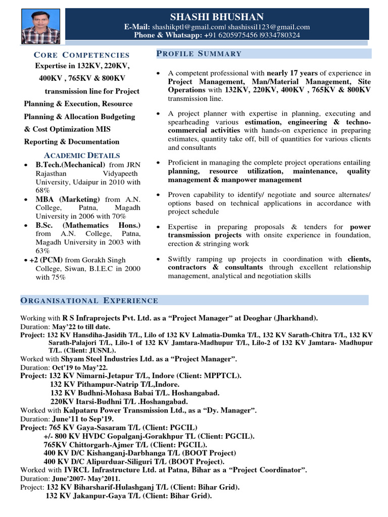 Resume Shashi Bhushan (PM TL) - 1 | PDF | Technology & Engineering