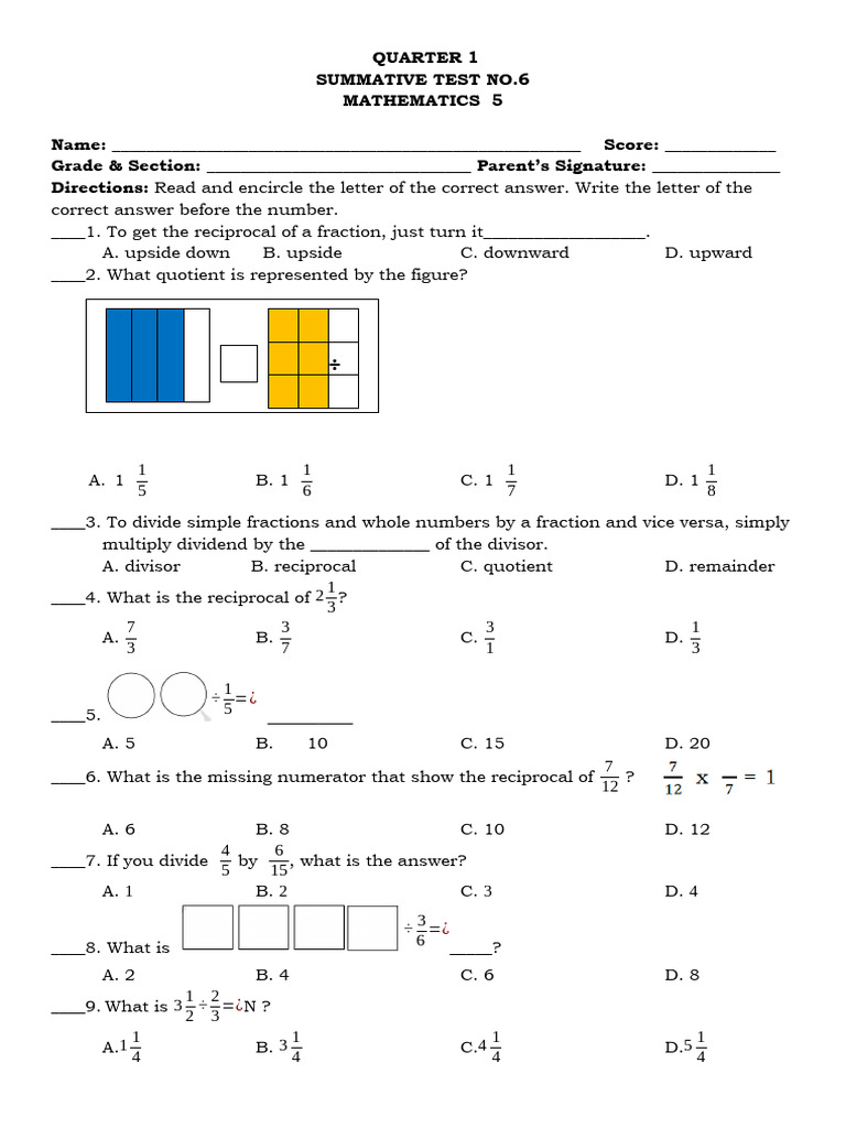 Mathematics ST6 | PDF | Division (Mathematics) | Numbers