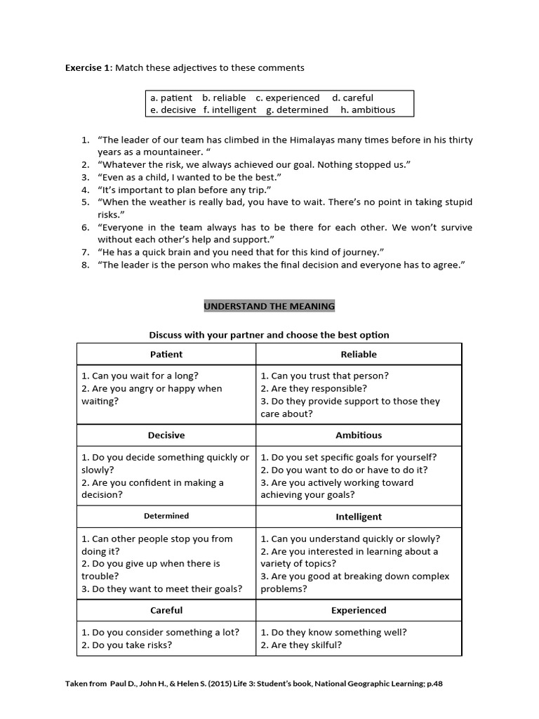Guided Discovery For Vocabulary Lesson | PDF