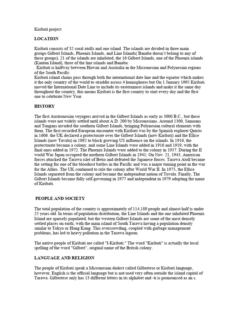 Kiribati Project | PDF