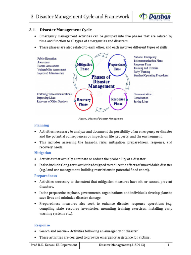 Phases of Disaster Management Cycle | PDF | Emergency Management ...