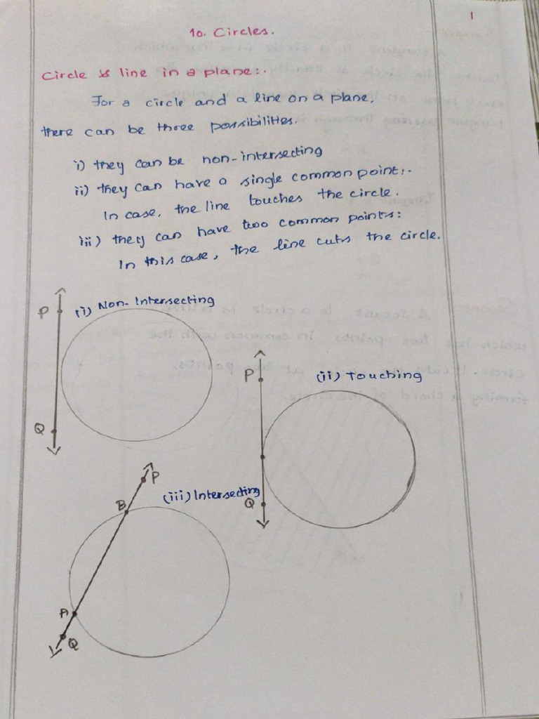 Circles Grade 10 | PDF