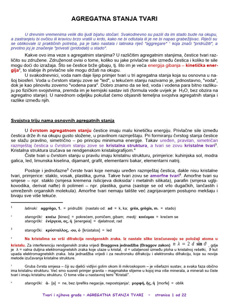 08 Agregatna Stanja Tvari | PDF