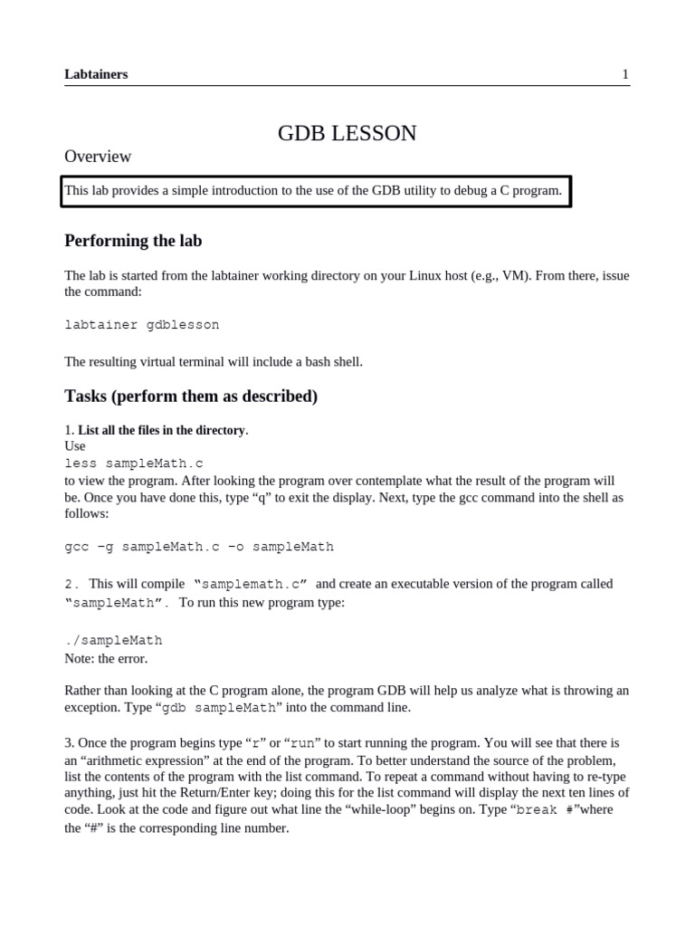 Gdblesson | PDF | Parameter (Computer Programming) | Software