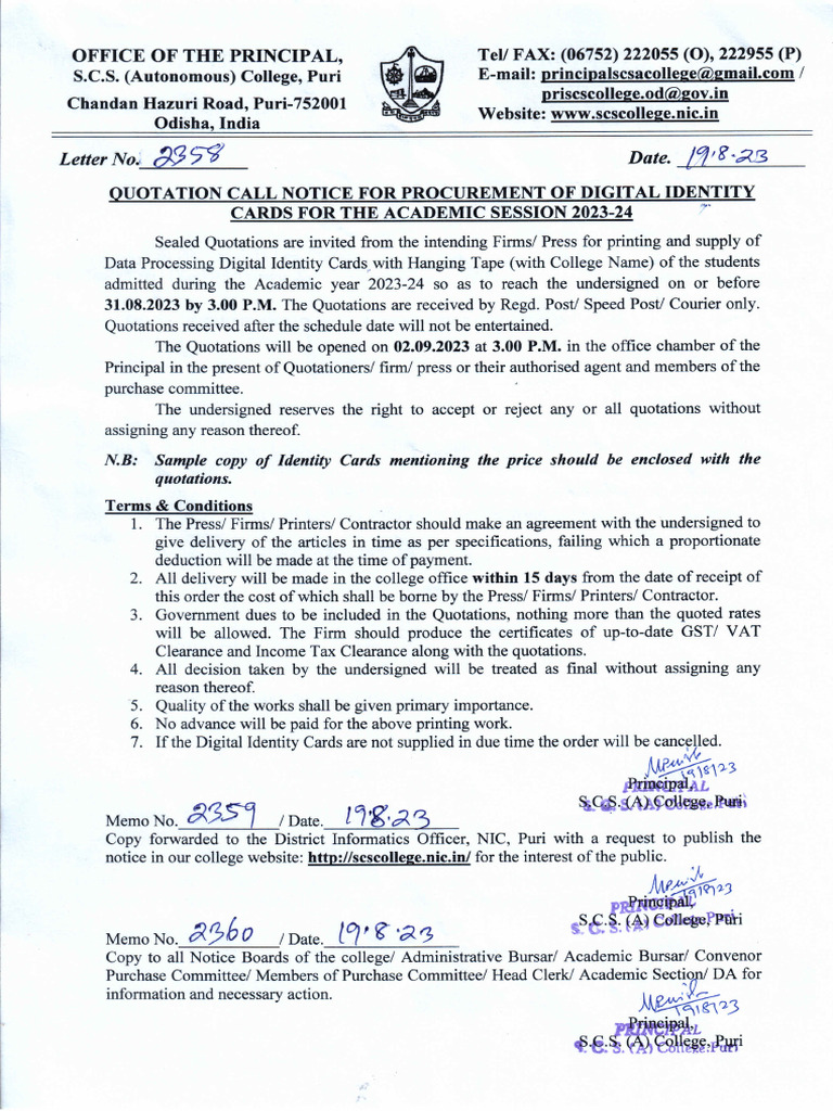 Quotation Identity Card | PDF