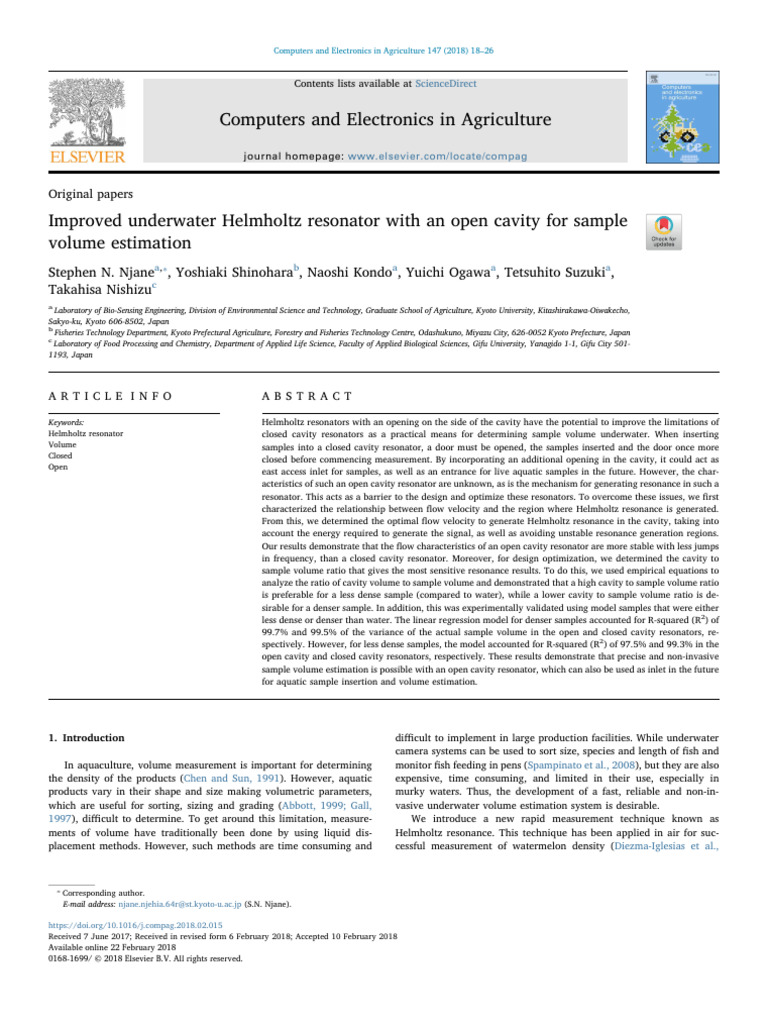Improved Underwater Helmholtz Resonator With An Open Cavity For Sample ...