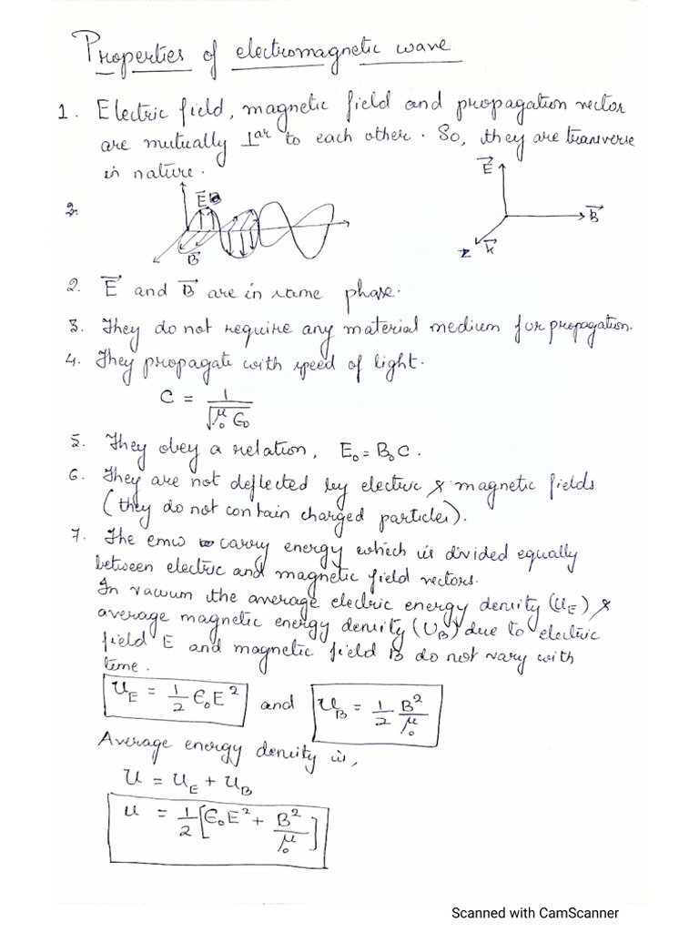 Electromagnetic Waves - Notes | PDF