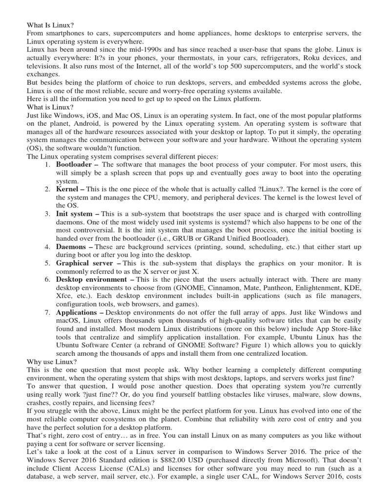 What Is Linux | PDF | Linux Distribution | Linux