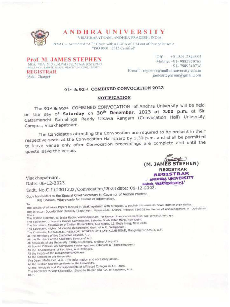 Convocation Dec 2023 | PDF