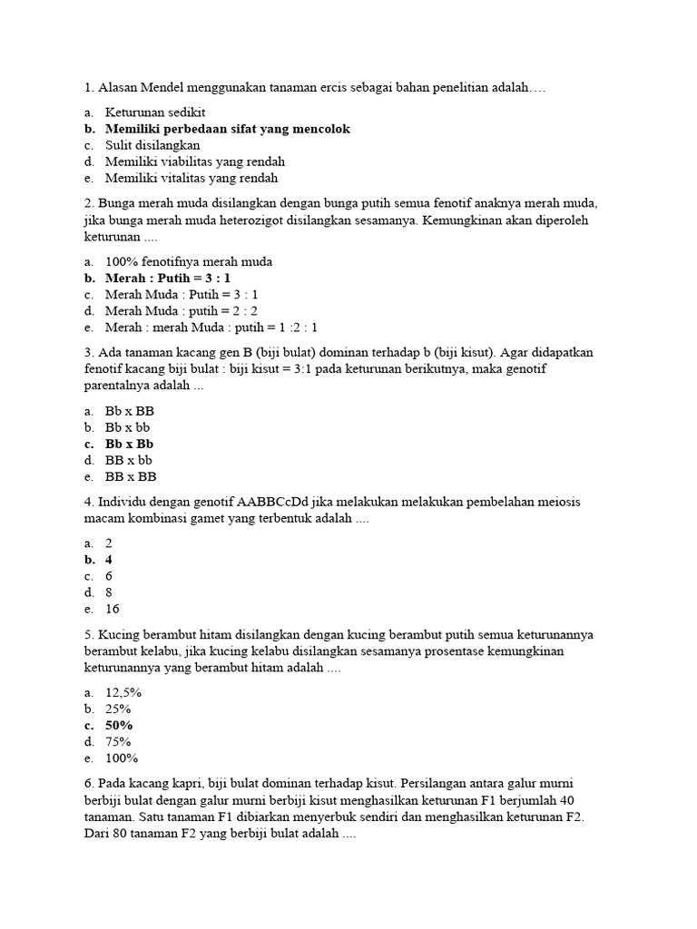 Soal Pewarisan Sifat KP4 | PDF
