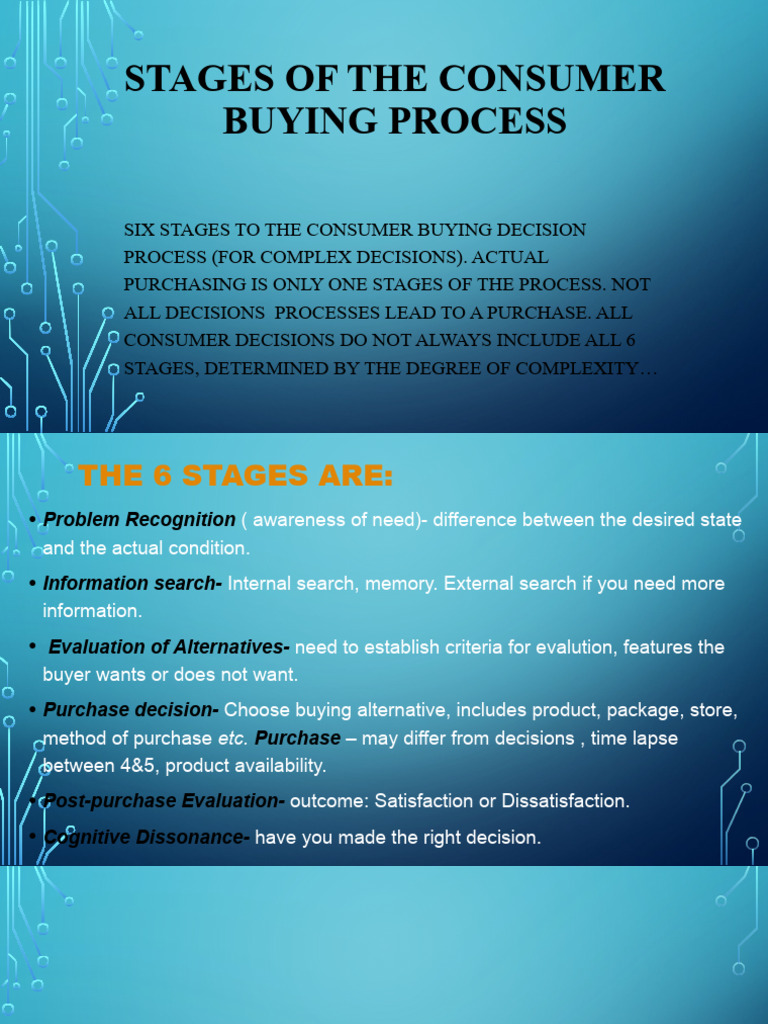 Stages of The Consumer Buying Process | PDF Stages of The Consumer Buying Process | PDF