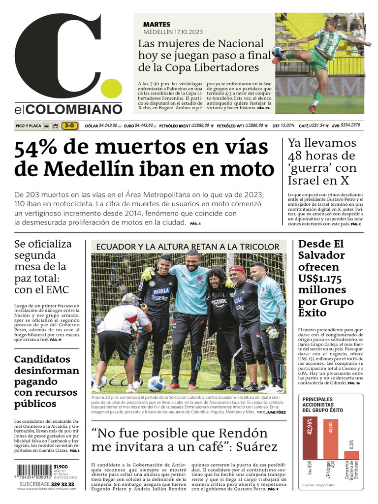 El Colombiano Medellin 17 Octubre 2022 | PDF | Israel | Política mundial