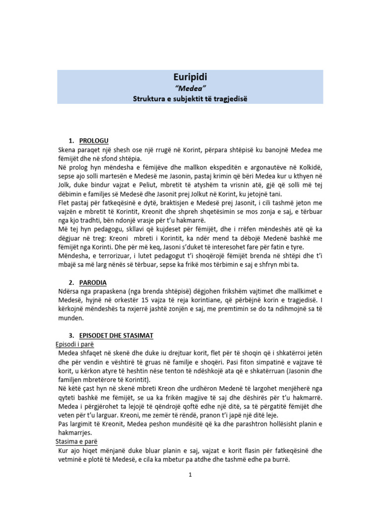 Medea Struktura e Subjektit | PDF