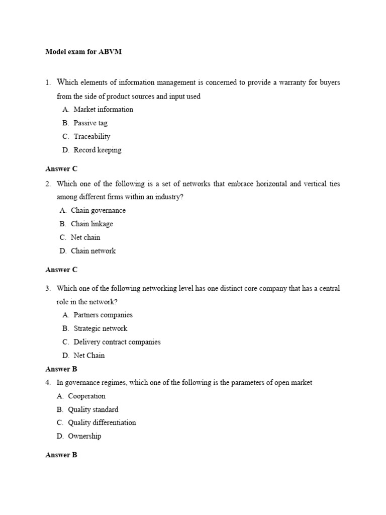 Exit exam Model ABVM | PDF