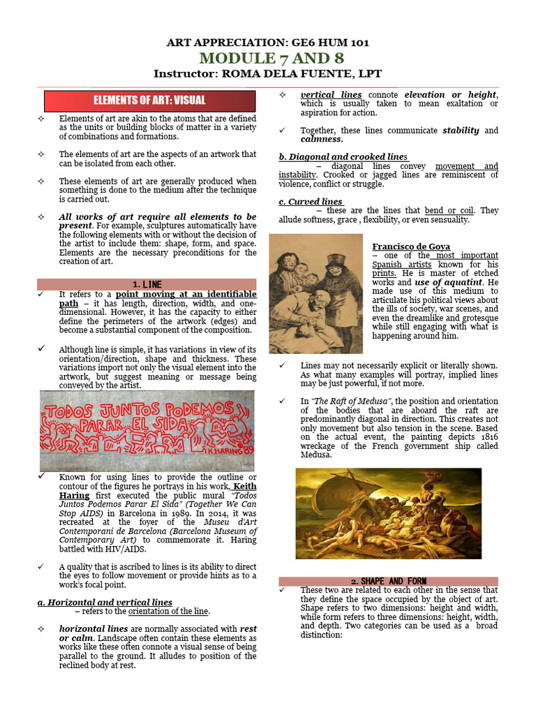 art appreciation module 7-8 b5. | PDF | Composition (Visual Arts) | Tempo