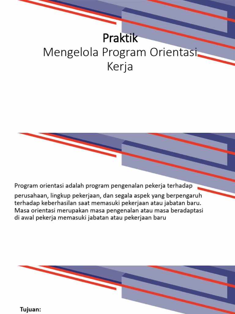 Mengelola Program Orientasi Kerja | PDF