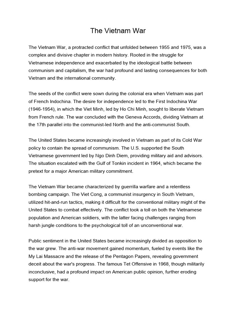 The Vietnam War | PDF | Vietnam War | Viet Cong