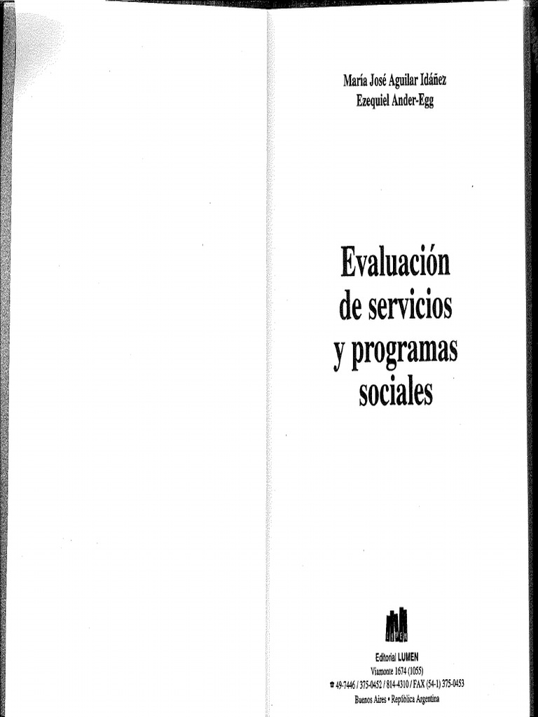 MB - EVALUACIÓN Servicios y Programas Sociales | PDF