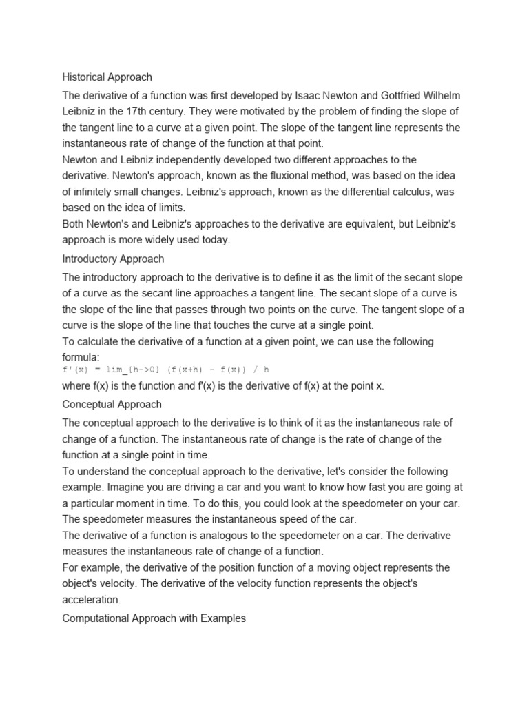 Historical Approach | Download Free PDF | Derivative | Tangent