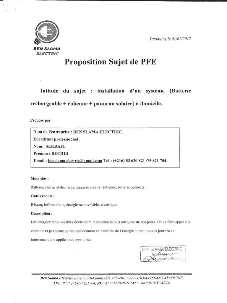 Proposition Sujet PFE | PDF