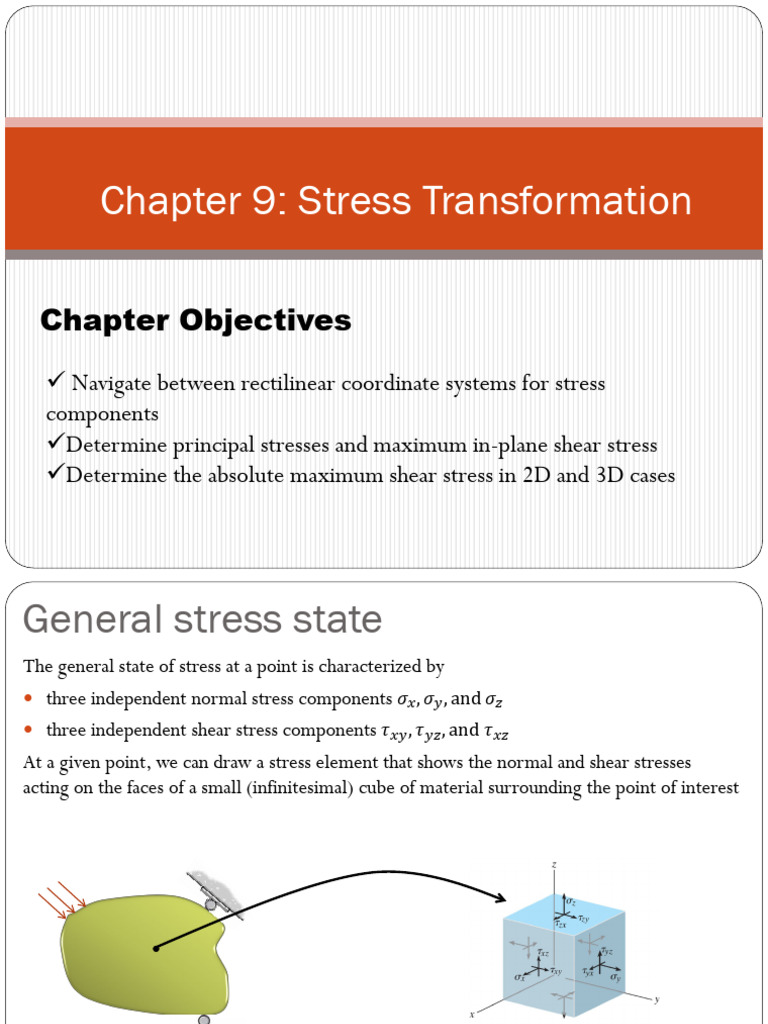 TAM251 Chapter9 StressTransformation Prelecture Johnson | PDF | Stress (Mechanics) | Mechanics