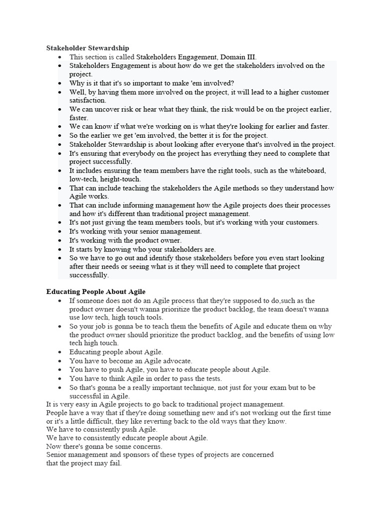 10.agile Stakeholder Management | PDF | Agile Software Development | Scrum (Software Development)