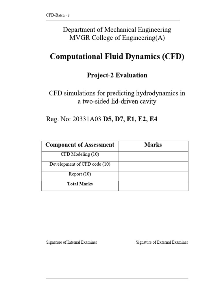 CFD Project 02 Batch,,8 | PDF | Fluid Dynamics | Computational Fluid Dynamics