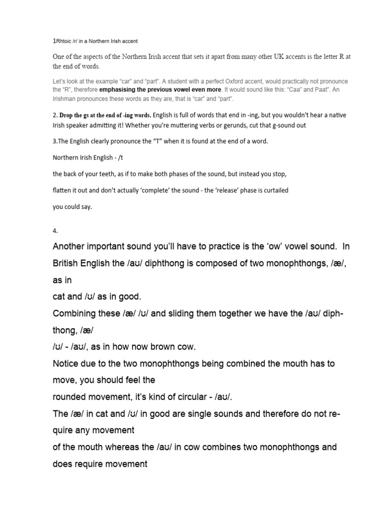 One of The Aspects of The Northern Irish Accent That Sets It Apart From ...