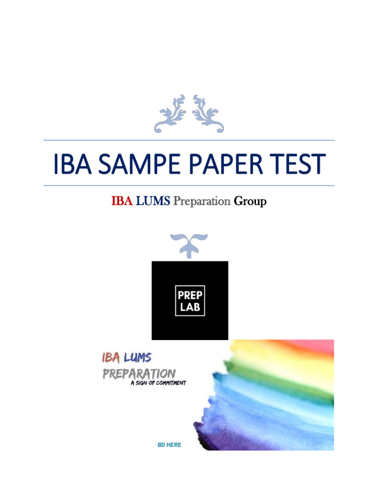 Prep Lab Sample Paper For IBA Test | PDF | Sphere | Area
