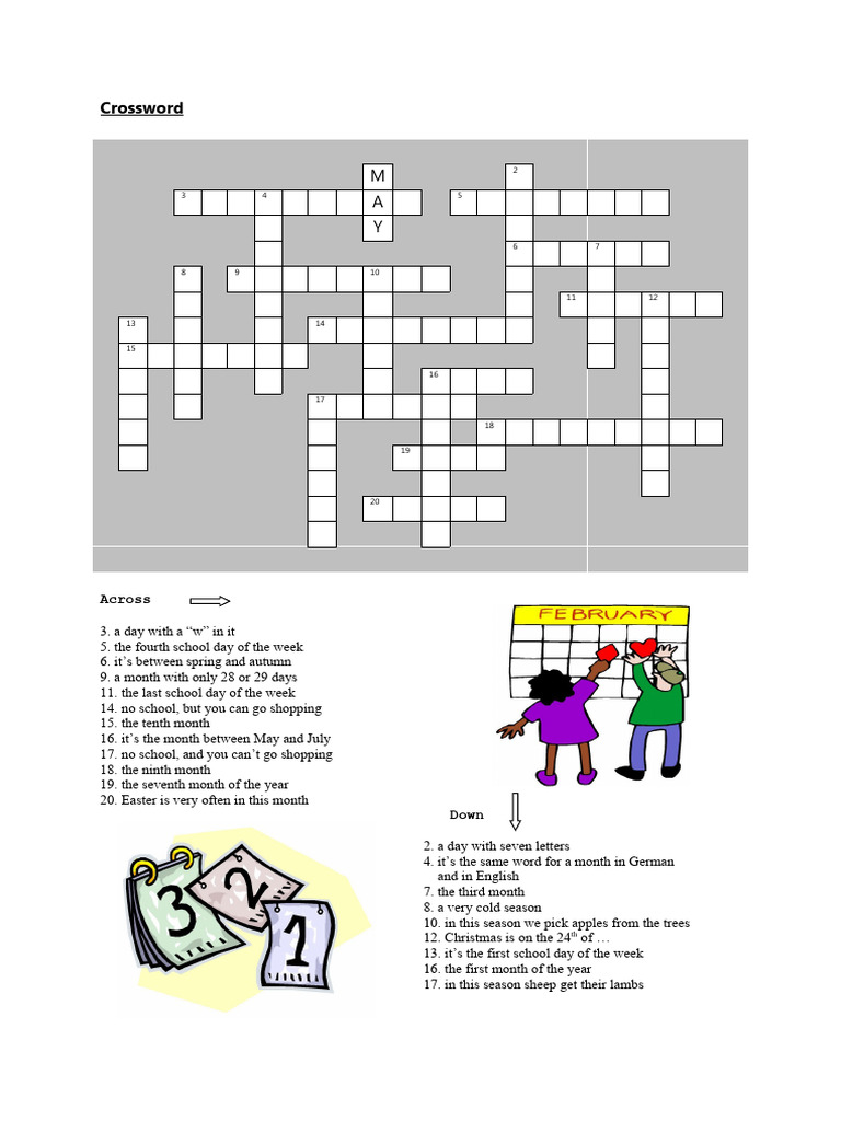 Seasons and Months Crossword Puzzle | PDF