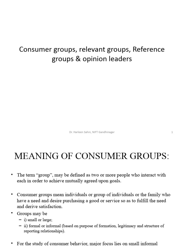 Understanding Consumer Reference Groups | PDF
