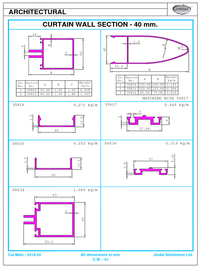 Aluminium Curtain Wall | Download Free PDF | Building Engineering | Building Technology