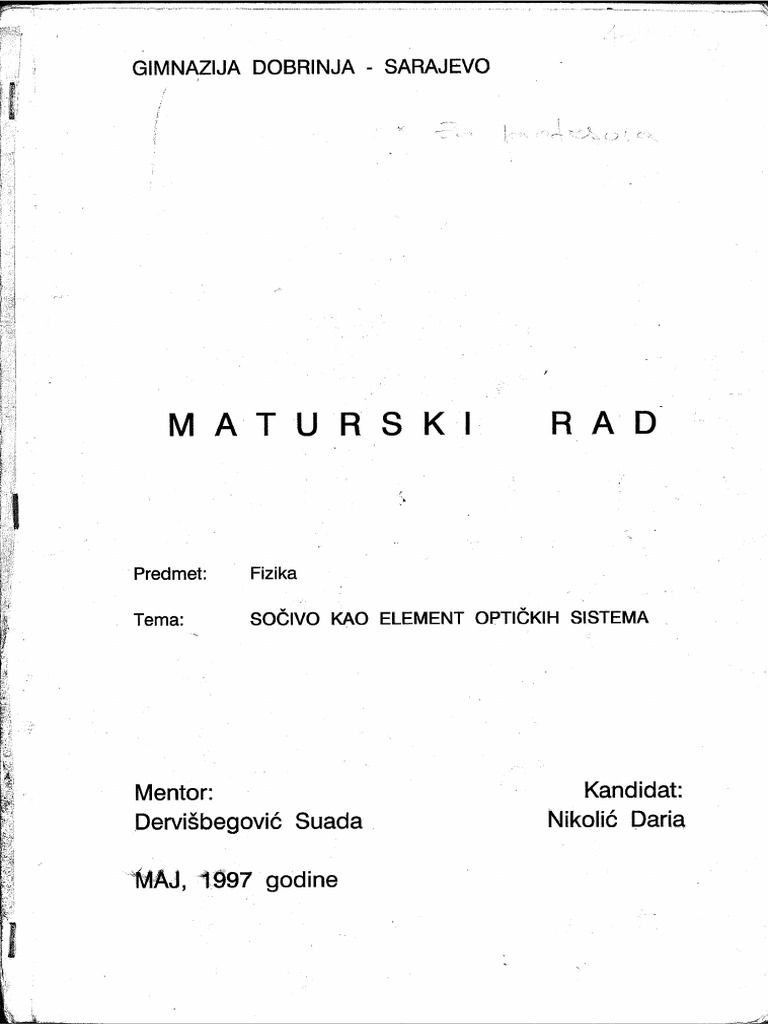 Maturski Rad - Socivo | PDF