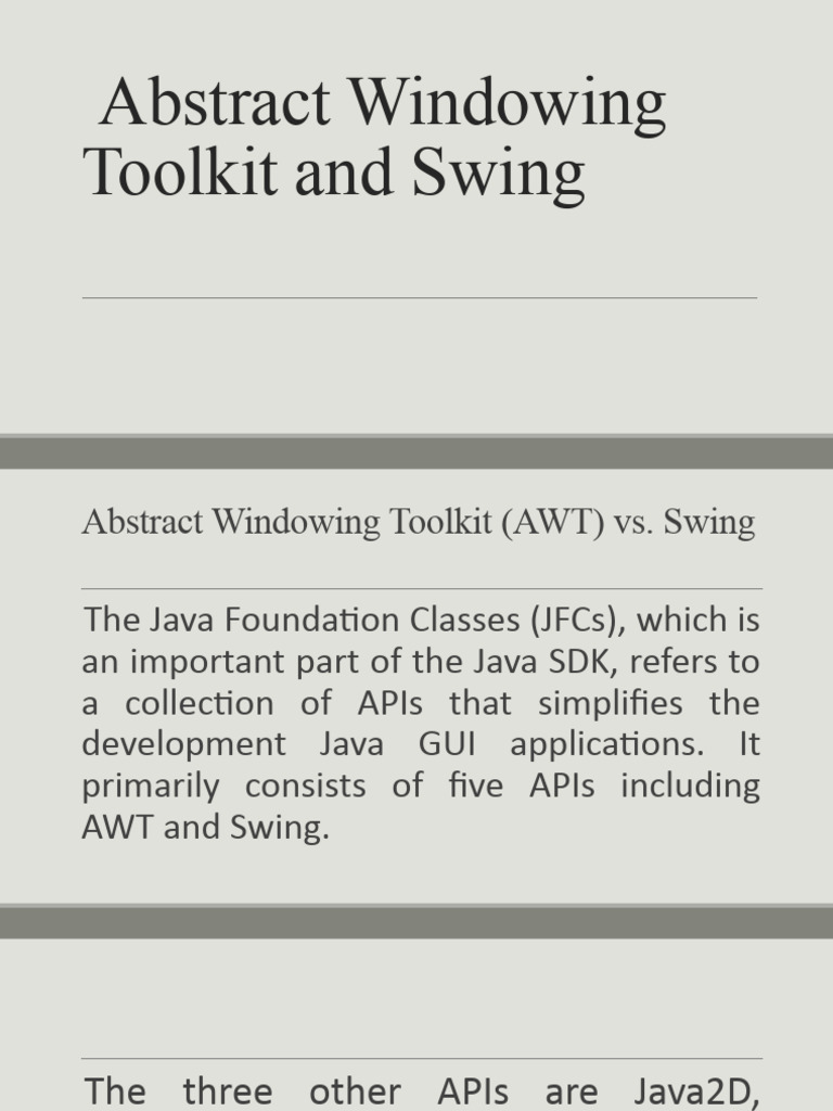 2.abstract Windowing Toolkit and Swing | PDF
