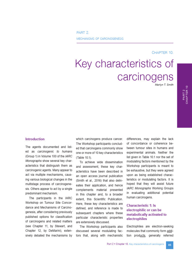 Key Characteristics of Carcinogens | PDF