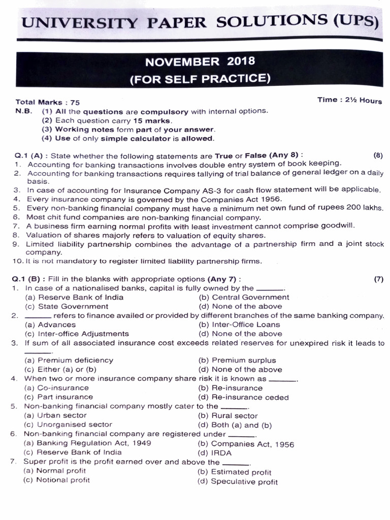 Tybaf Fa 6 Past Paper (Sem5) | PDF