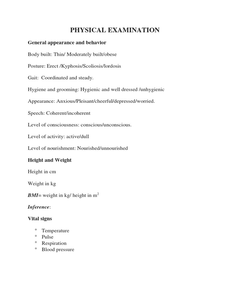 PHYSICAL EXAMINATION | PDF | Edema | Human Eye