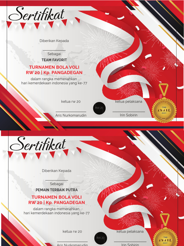 Sertifikat Volly | PDF