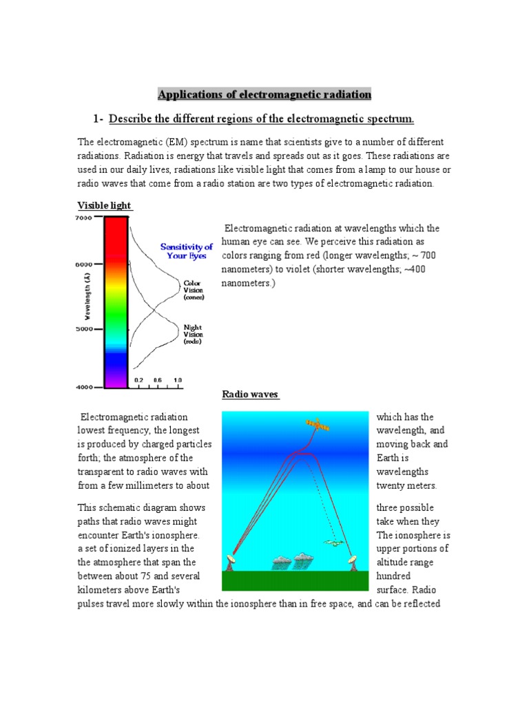 Applications of Electromagnetic Waves | PDF | Electromagnetic Spectrum ...