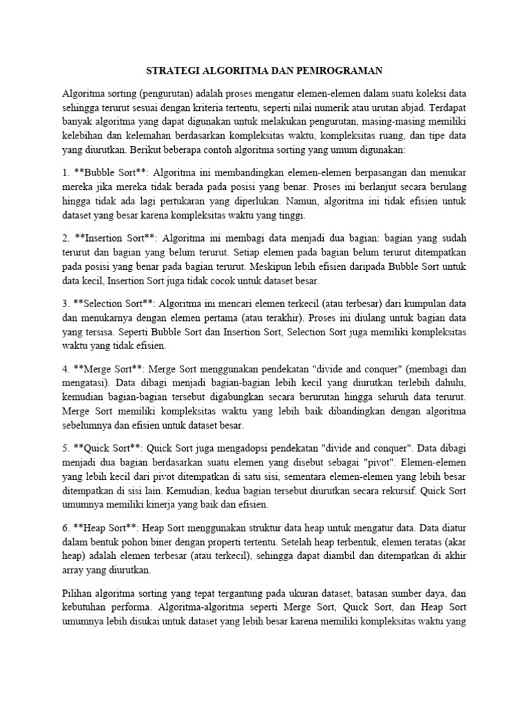 Strategi Algoritma Dan Pemrograman-1 | PDF