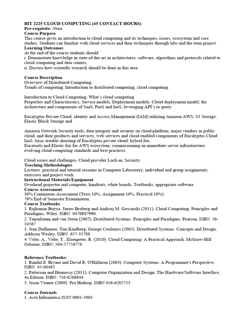 Cloud Computing Outline Pdf Cloud Computing Computing