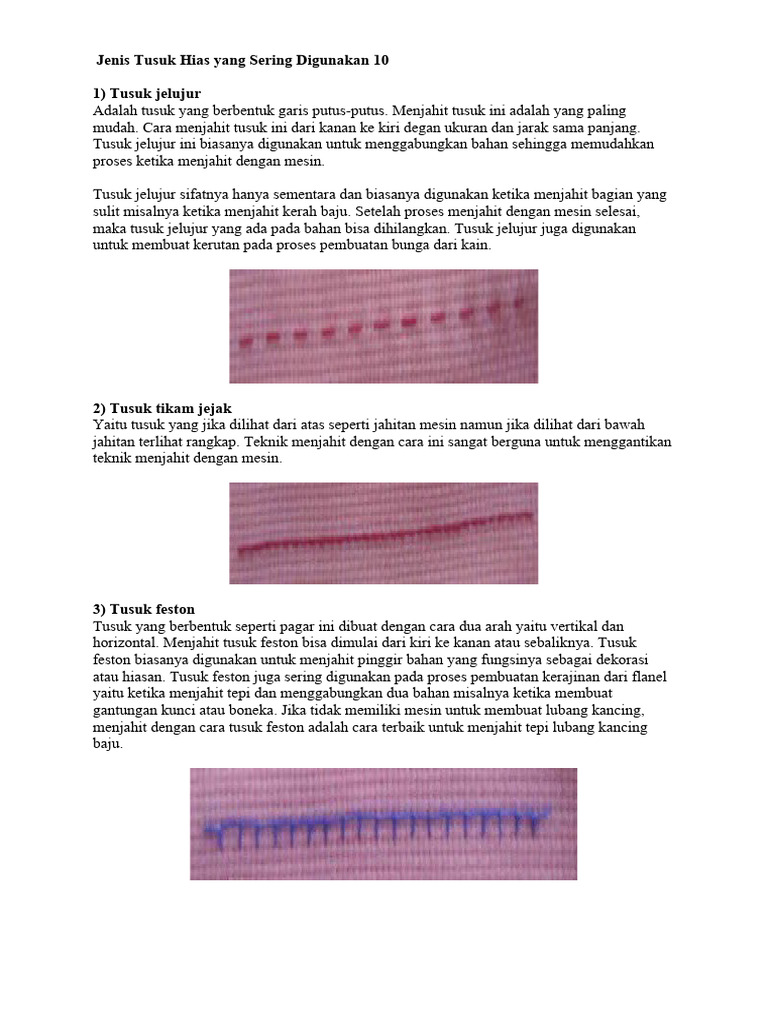 10 Jenis Tusuk Hias | PDF