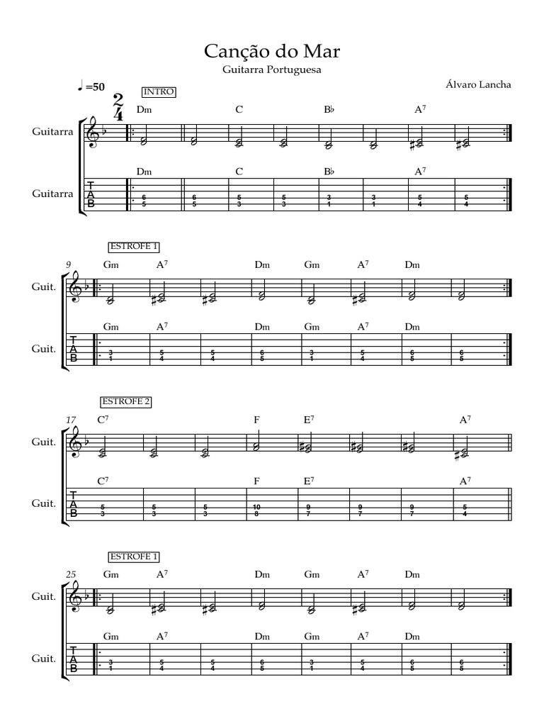 Canção Do Mar - GP - Canção Do Mar - Partitura Completa | PDF